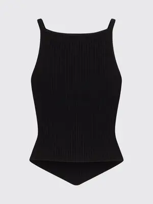 COURREGES Ribbed Tank Top - Black