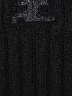 COURREGES Ribbed Tank Top - Black