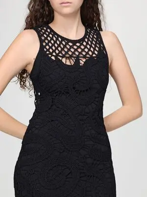 Pinko Crochet Midi Dress - Black