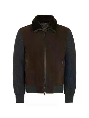 MOORER Fur-collar Bomber Jacket