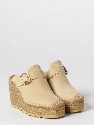Stella McCartney Buckled Wedge Espadrille Mules