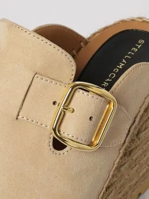 Stella McCartney Buckled Wedge Espadrille Mules