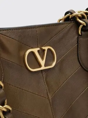 Valentino Garavani Quilted Shoulder Bag With Chain Strap - Brown