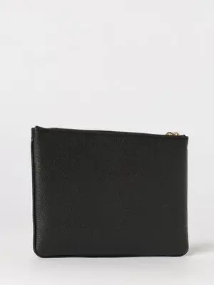 Valentino Garavani Leather Clutch With Gold Tone Vlogo