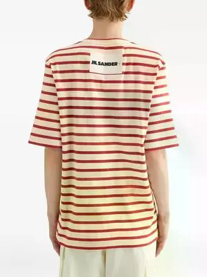 JIL SANDER Striped-pattern Logo-patch T-shirt