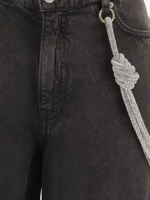 Pinko Wide Leg Jeans With Chain Detail