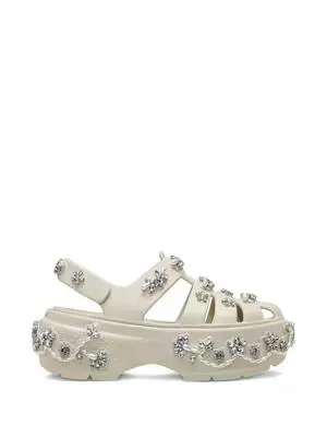 CROCS X Simone Rocha Embellished Platform Sandals - White