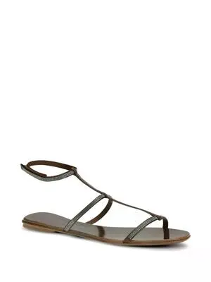 PEDRO GARCIA Embellished Ankle-strap Flat Sandals