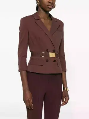 Elisabetta Franchi Belted Double-breasted Blazer