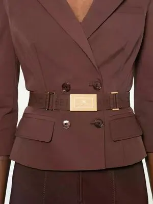 Elisabetta Franchi Belted Double-breasted Blazer