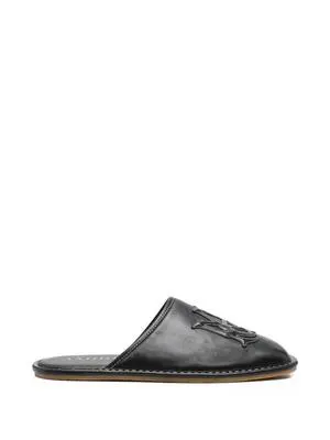 Amiri Appliqué Leather Slippers - Black