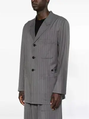 Y3 Pinstripe-pattern Single-breasted Coat