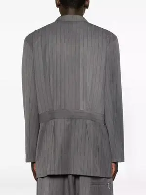 Y3 Pinstripe-pattern Single-breasted Coat