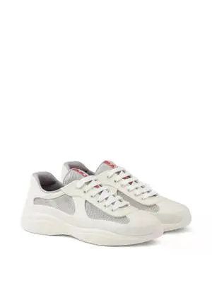 Prada America's Cup Latex Logo Sneakers - Neutrals