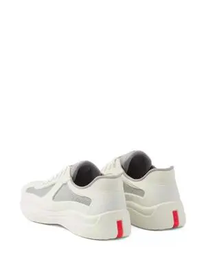 Prada America's Cup Latex Logo Sneakers - Neutrals