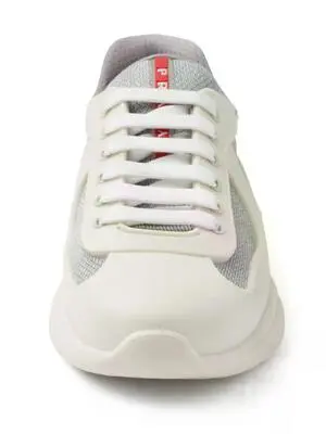 Prada America's Cup Latex Logo Sneakers - Neutrals