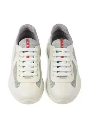 Prada America's Cup Latex Logo Sneakers - Neutrals