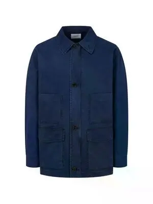 STUDIO TOMBOY Button-up Washed-effect Jacket - Blue