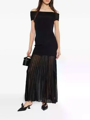 Michael Kors Off-shoulder Pleated Maxi Dress