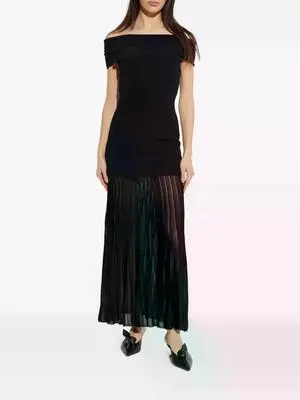 Michael Kors Off-shoulder Pleated Maxi Dress