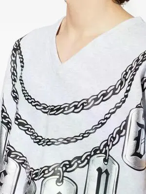 PDF Chain Print V-neck T-shirt