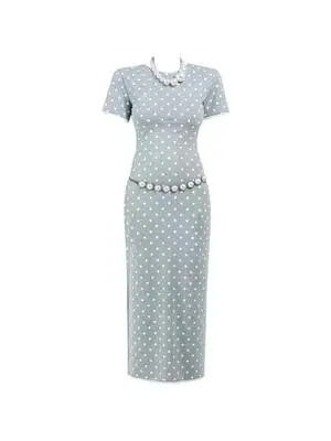 ROWEN ROSE Polka-dot Midi Dress