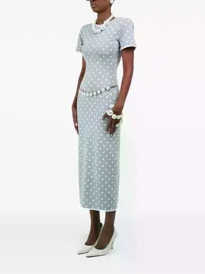 ROWEN ROSE Polka-dot Midi Dress
