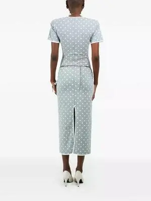 ROWEN ROSE Polka-dot Midi Dress