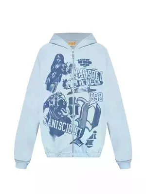 PDF Graphic-print Hoodie - Blue
