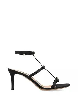 GIANVITO ROSSI Bow Leather Sandals - Black