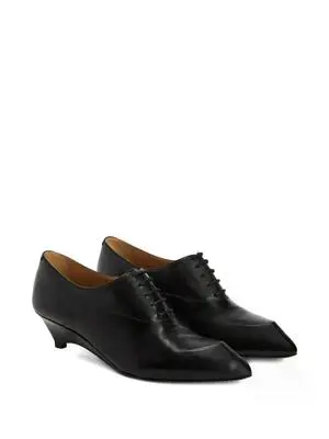 JIL SANDER Arc Lace-up Pointed Toe Wedge Heels - Black