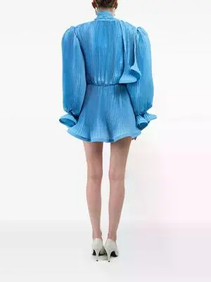 ROWEN ROSE Pleated Puffy Mini Dress - Blue