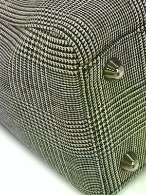 Dior 1999 Lady Houndstooth Handbag - Black