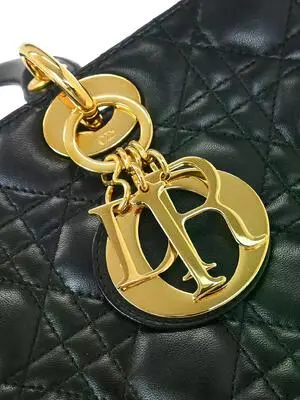 Dior 1999 Large Lady Cannage Tote Bag - Black