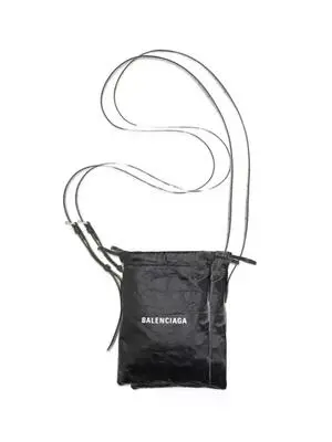 Balenciaga Drawstring Phone Holder - Black