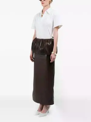 ROWEN ROSE Balloon Maxi Skirt With Pleated Detail - Brown