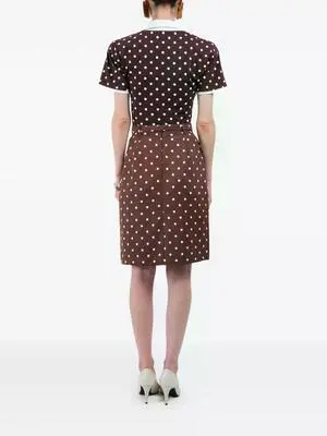 ROWEN ROSE Polka Dot Polo - Brown