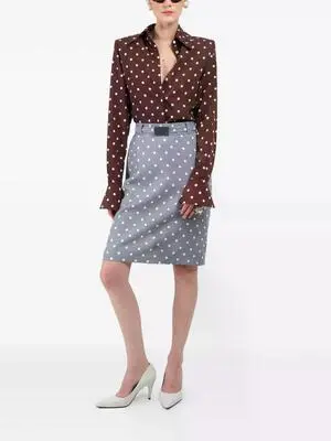 ROWEN ROSE Polka Dot Midi Skirt