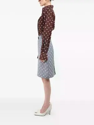 ROWEN ROSE Polka Dot Midi Skirt