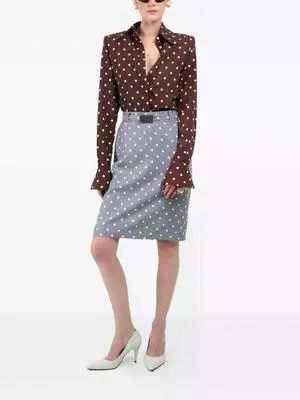 ROWEN ROSE Polka-dot Signature Shirt