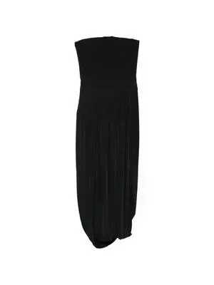 FERRAGAMO Strapless Pleated Dress - Black