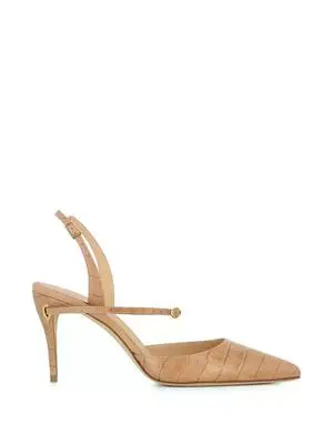 Jennifer Chamandi Vittorio Reptile-effect Strap Pumps