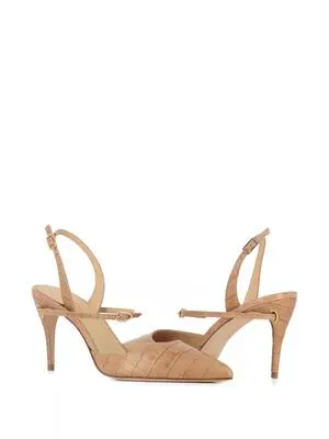 Jennifer Chamandi Vittorio Reptile-effect Strap Pumps