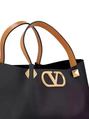 Valentino Garavani Logo Stud Leather Tote Bag