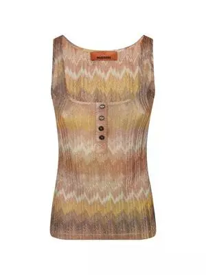 Missoni Button Patterned Tank Top - Brown