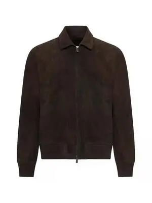 SALVATORE SANTORO Zipped Suede Jacket - Brown