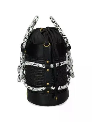 Just Cavalli Snake-patterned Bucket Bag