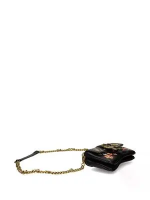 Just Cavalli Floral Print Snake-detail Shoulder Bag