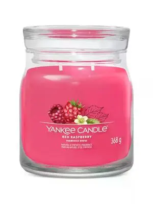 YANKEE CANDLE Medium Raspberry Candle - Red