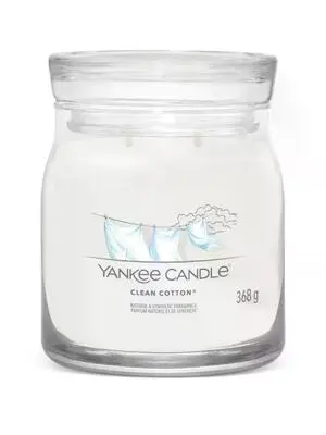 YANKEE CANDLE Medium Clean Cotton Candle - White